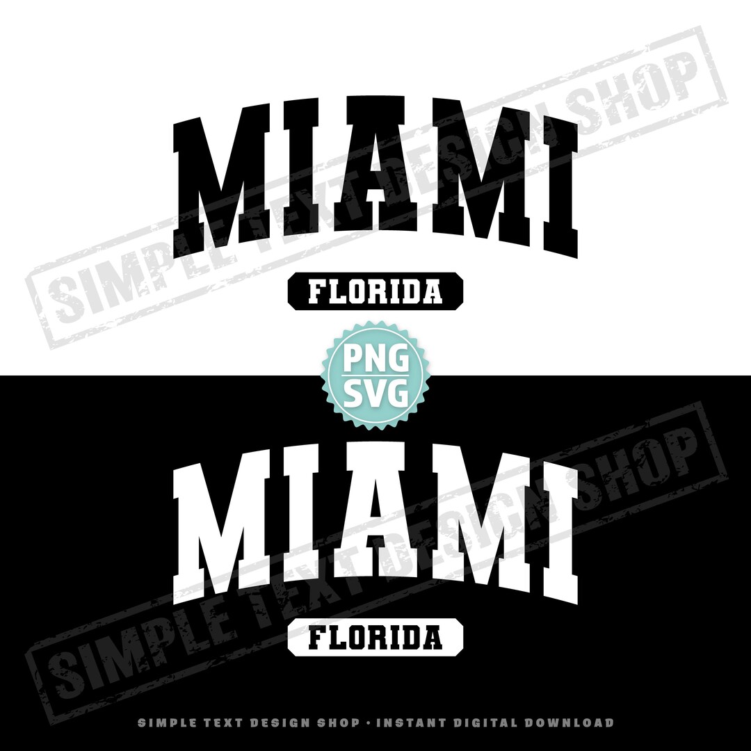 Miami Florida State SVG & PNG, Miami Varsity Text Png, USA Homeland Svg ...