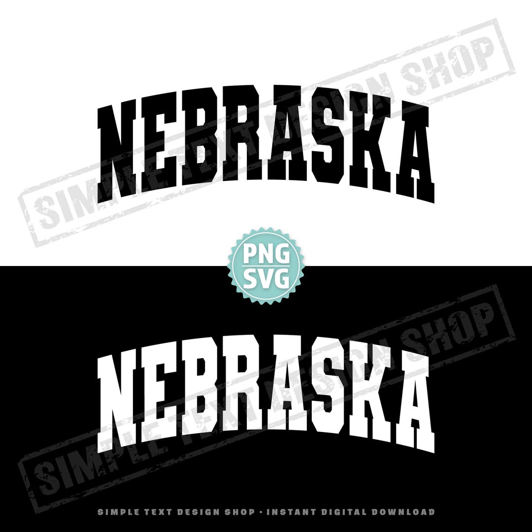 Nebraska State SVG & PNG, Varsity Png, Varsity Font Designs, America ...