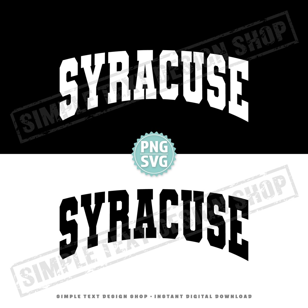 Syracuse SVG PNG Digital Files, Arched Varsity Font Designs, USA ...