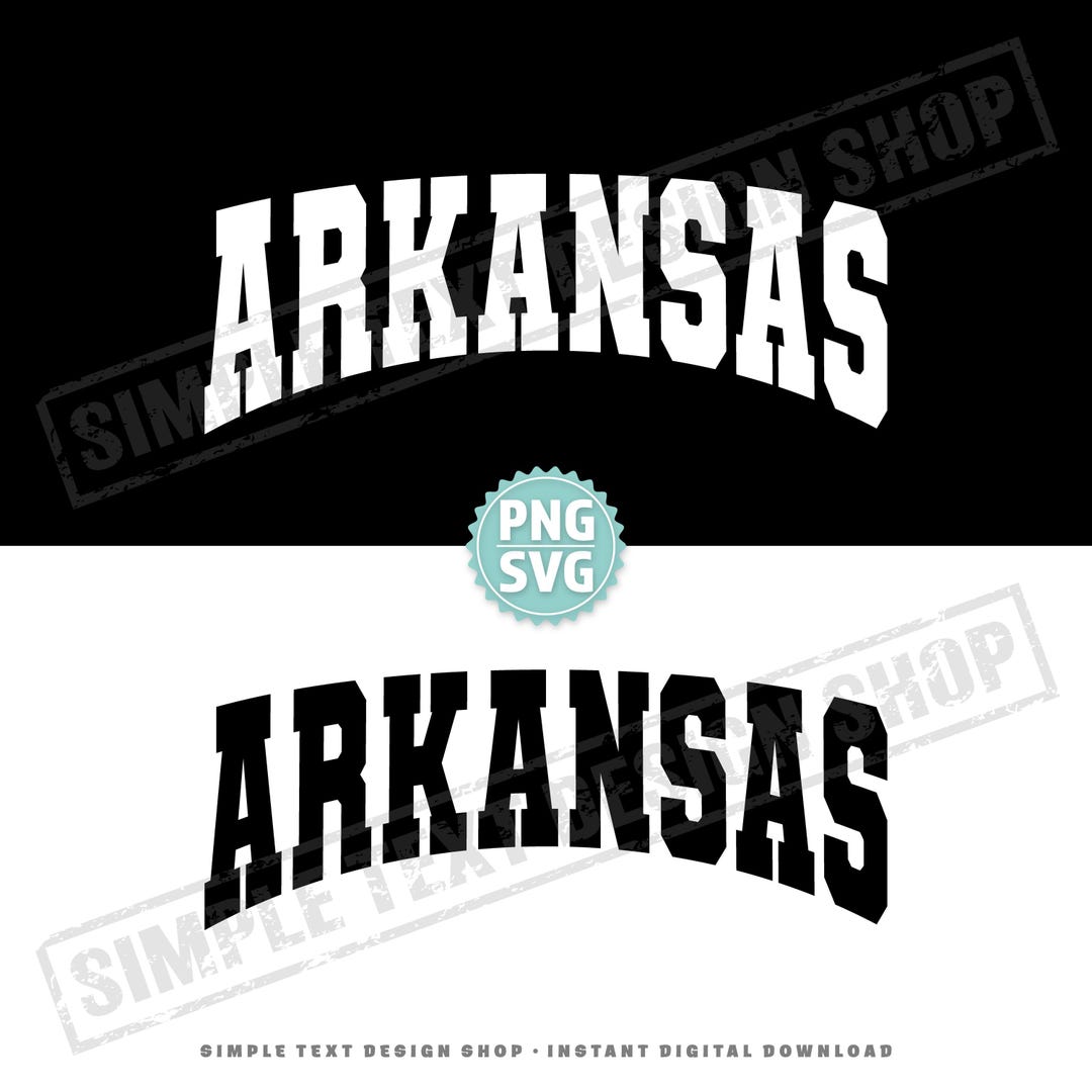 Arkansas State SVG + PNG Digital Files, Arched Varsity Font Designs ...