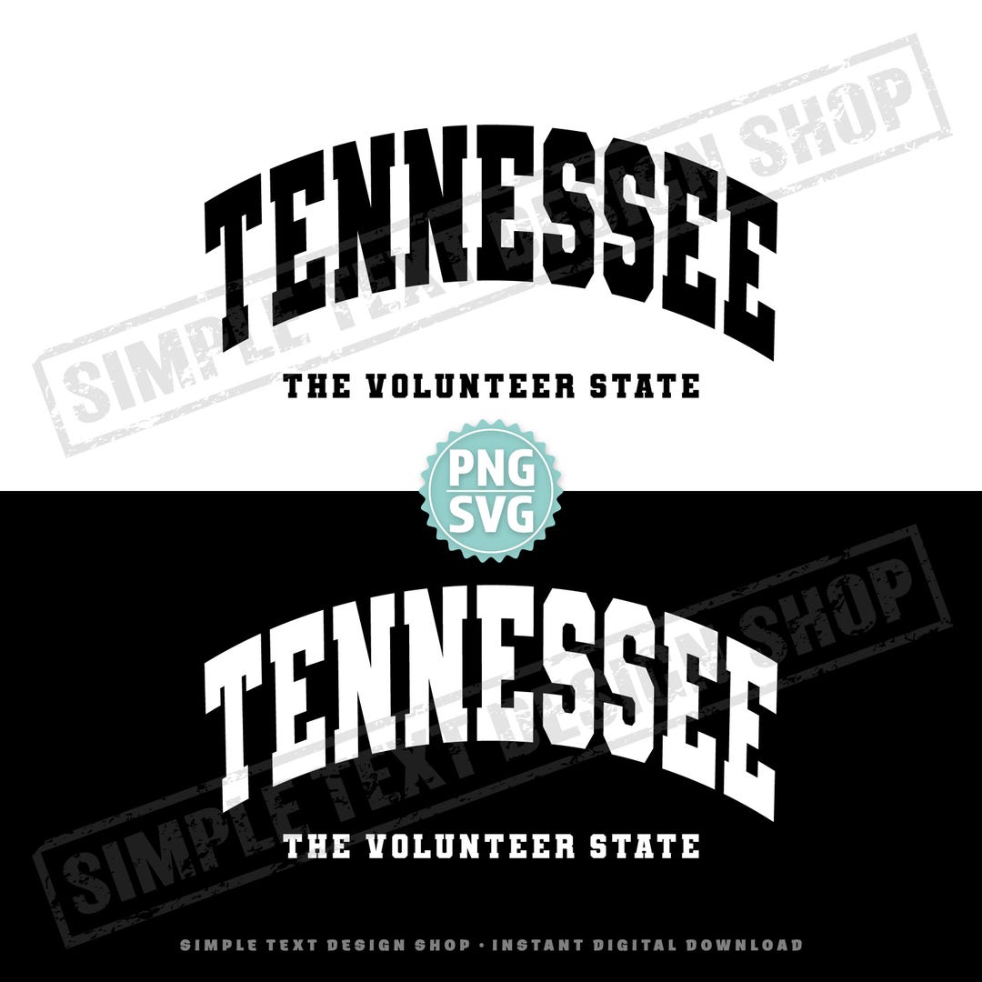 Tennessee Der Volunteer Zustand PNG SVG, US Bundesstaaten svg, gewölbte ...