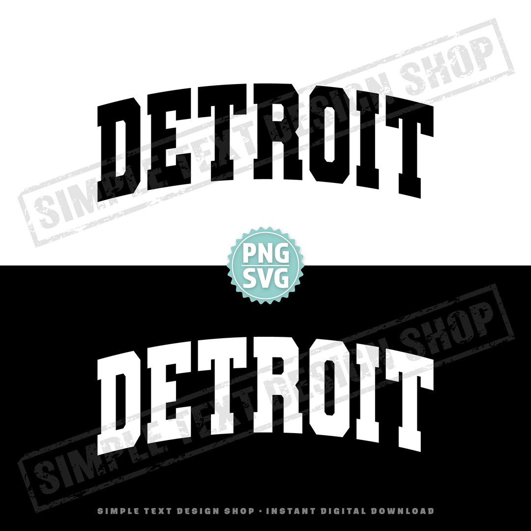 Detroit Michigan SVG & PNG, Detroit Varsity Text Png, USA Homeland Svg ...