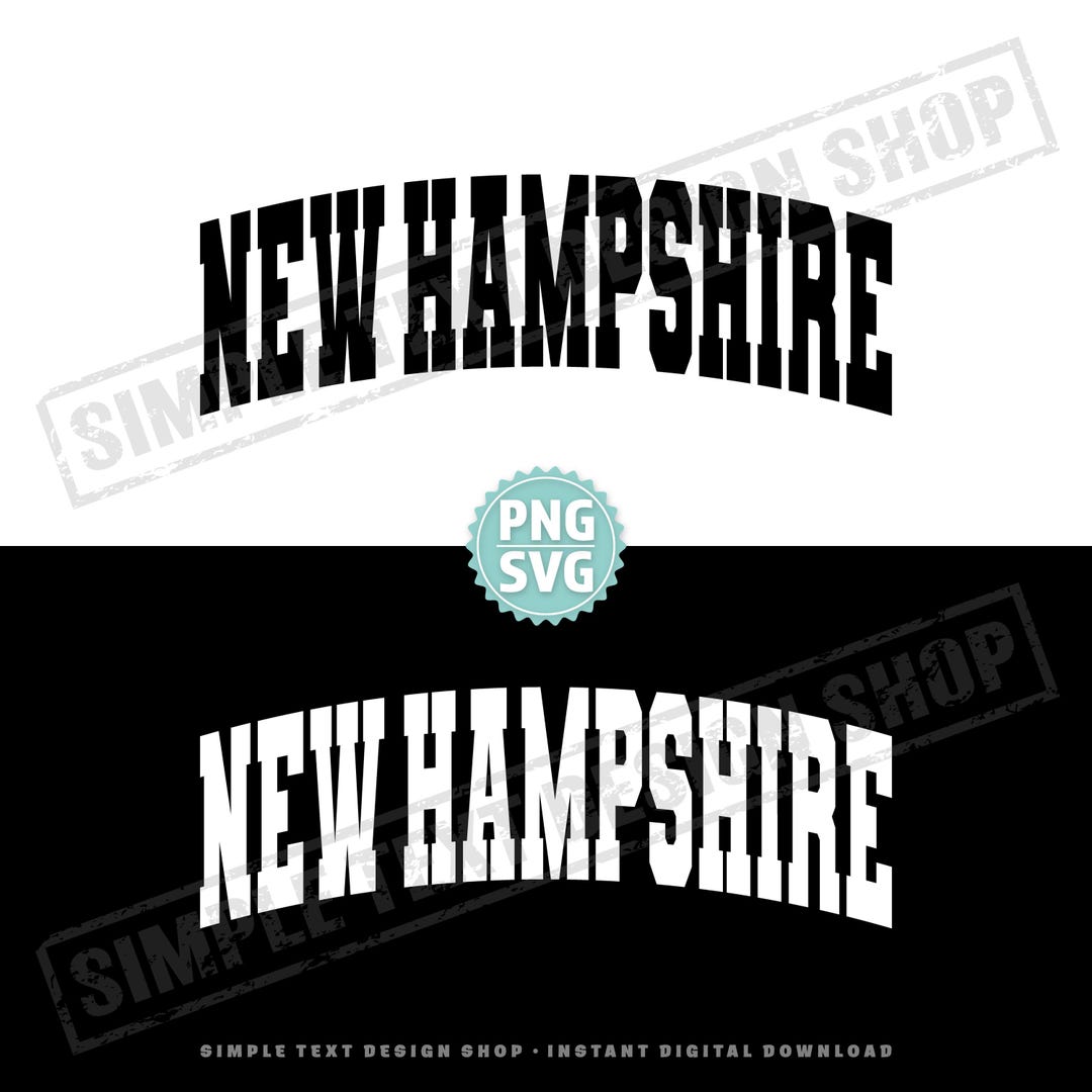 New Hampshire State SVG & PNG, Varsity Png, Varsity Font Designs ...