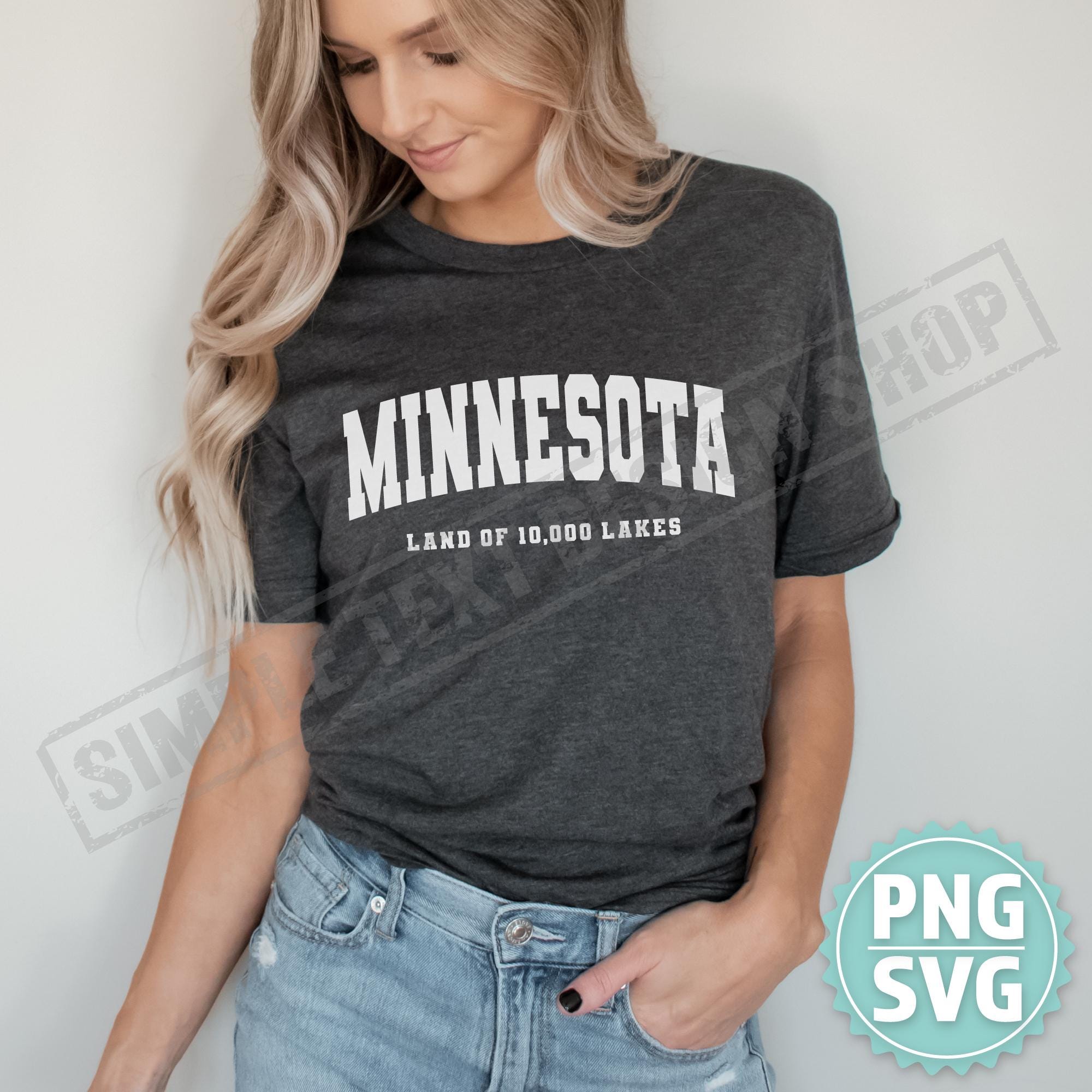 Minnesota Land of 10,000 Lakes SVG & PNG, Varsity Png, Varsity Font ...