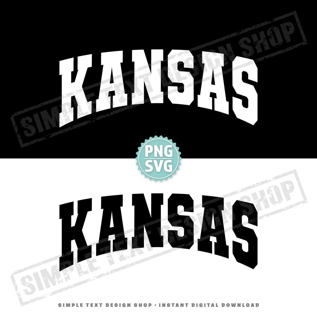 Kansas State SVG + PNG Digital Files, Arched Varsity Font Designs ...