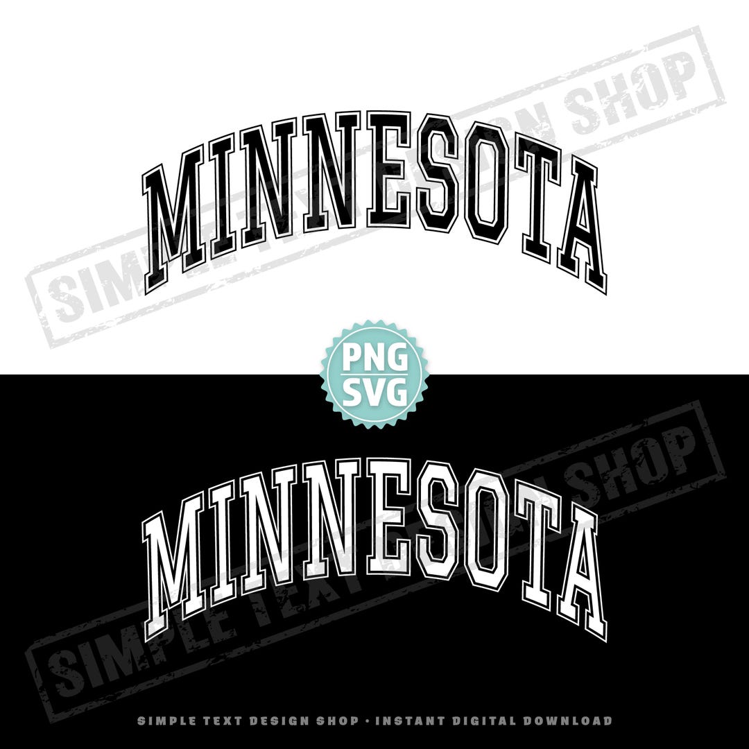 Minnesota State Arched Vintage Text Design SVG PNG, Graduate Font ...