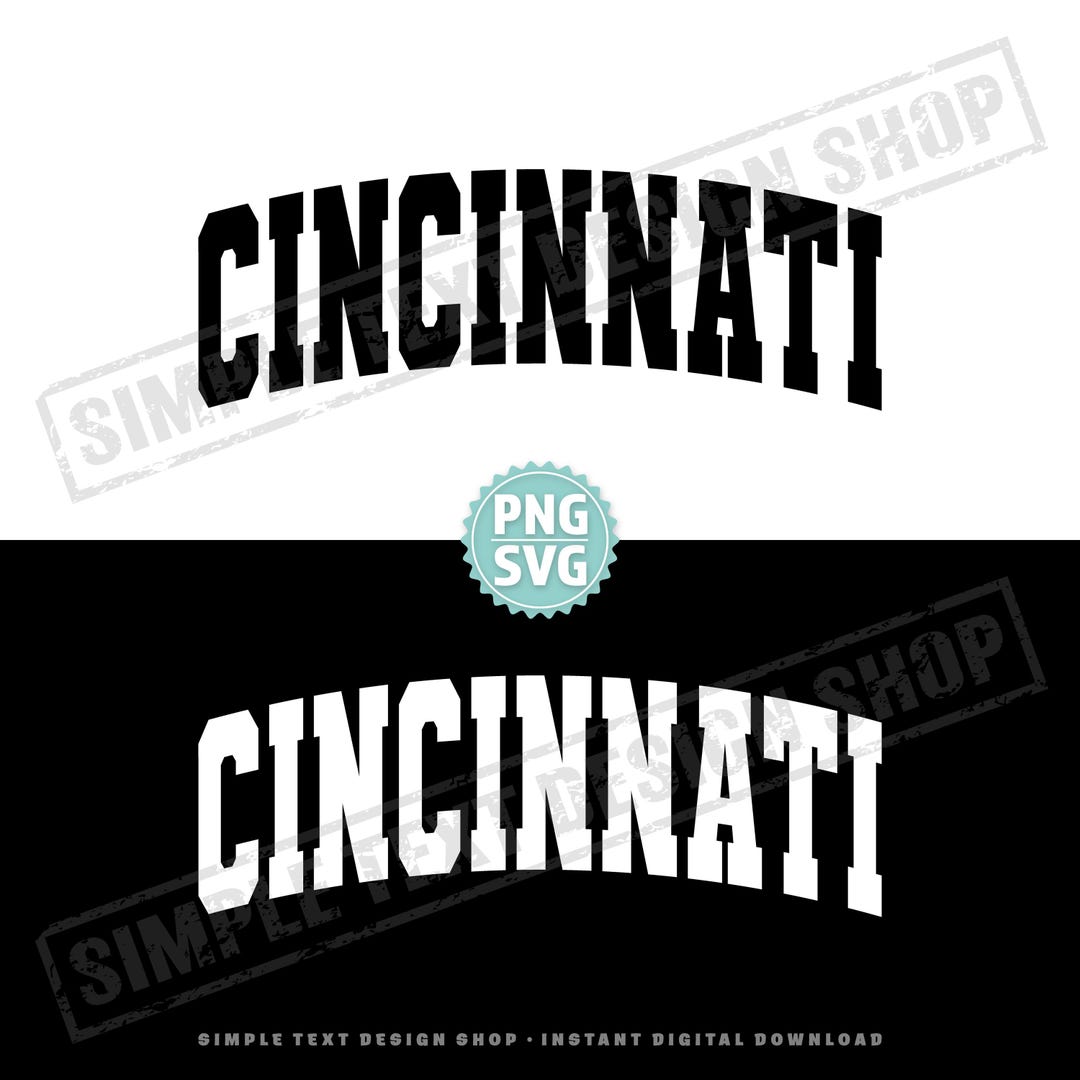 Cincinnati Ohio SVG & PNG, Cincinnati Varsity Text Png, USA Homeland ...