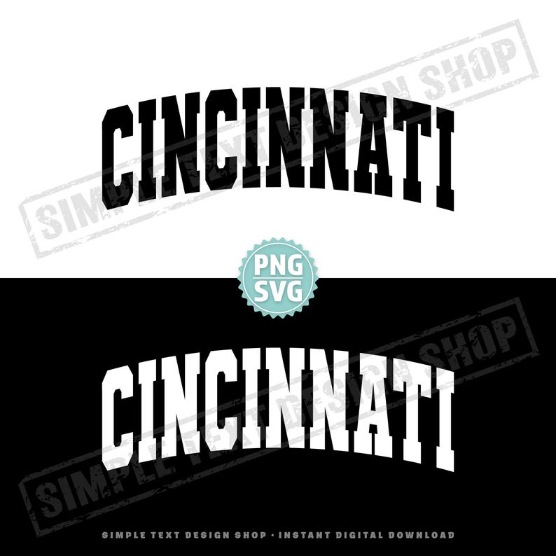 Cincinnati Ohio SVG & PNG, Cincinnati Varsity Text Png, USA Homeland ...