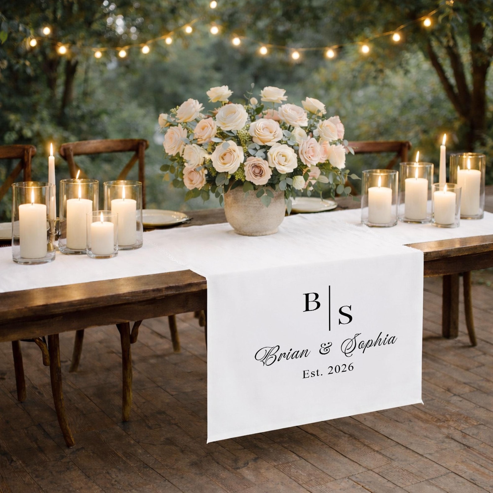Personalized Wedding Table Runner With Monogram, Custom Linen ...