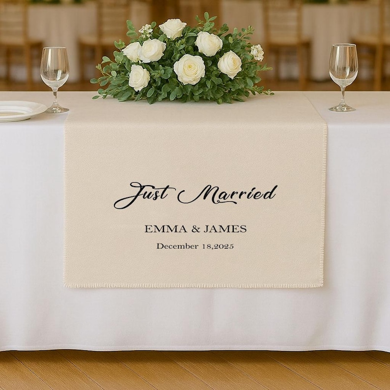 Custom Wedding Table Runner, Personalized Linen Wedding Sign ...