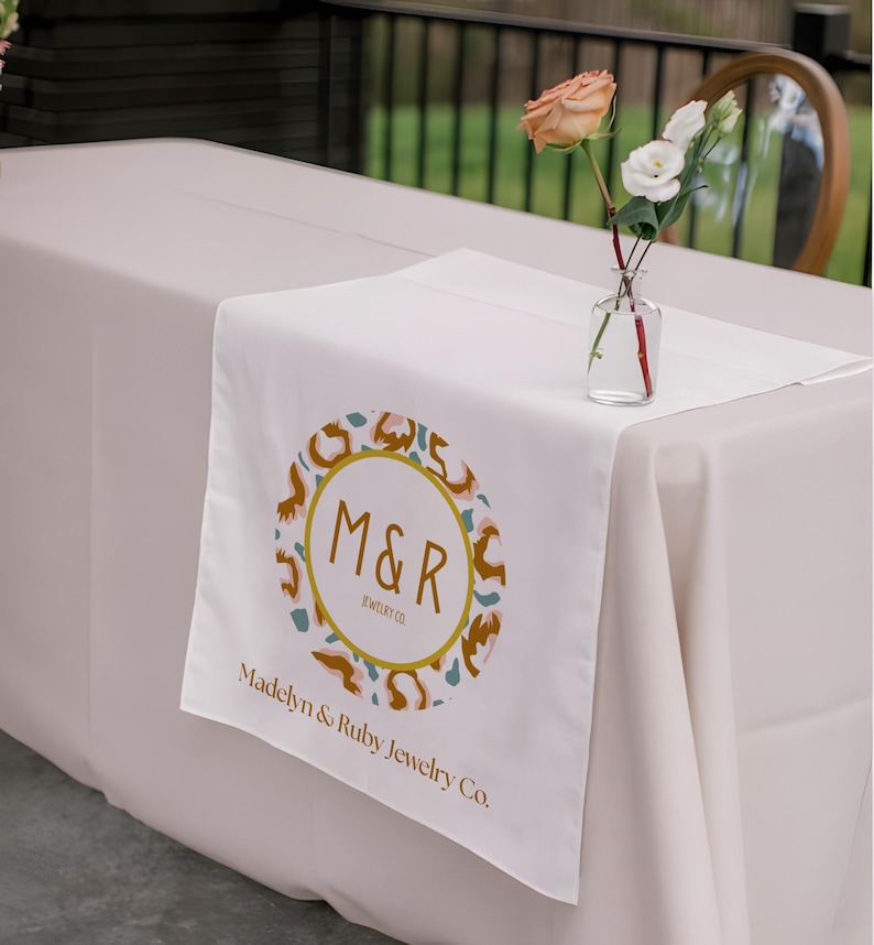 Custom Table Runner With Logo, Personalized Business Table Decor, Event ...