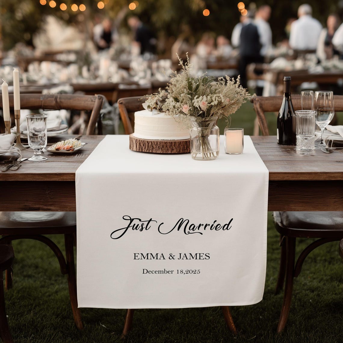 Custom Wedding Table Runner, Personalized Linen Wedding Sign ...