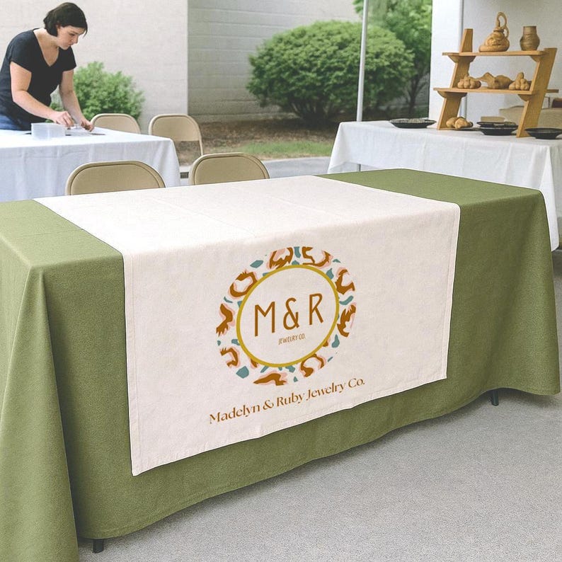 Custom Table Runner With Logo, Personalized Business Table Decor, Event ...