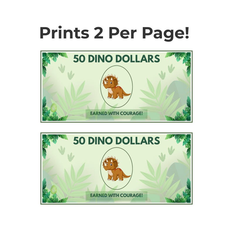 Dino Bucks Printable Play Money for Kids | Dinosaur Reward System ...