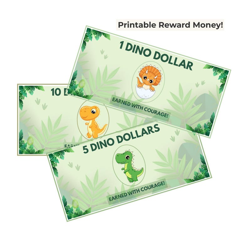 Dino Bucks Printable Play Money for Kids | Dinosaur Reward System ...