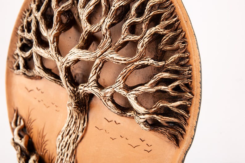 100% Handmade Terracotta Tree of Life – Wall Hanging - Tabletop Clay ...