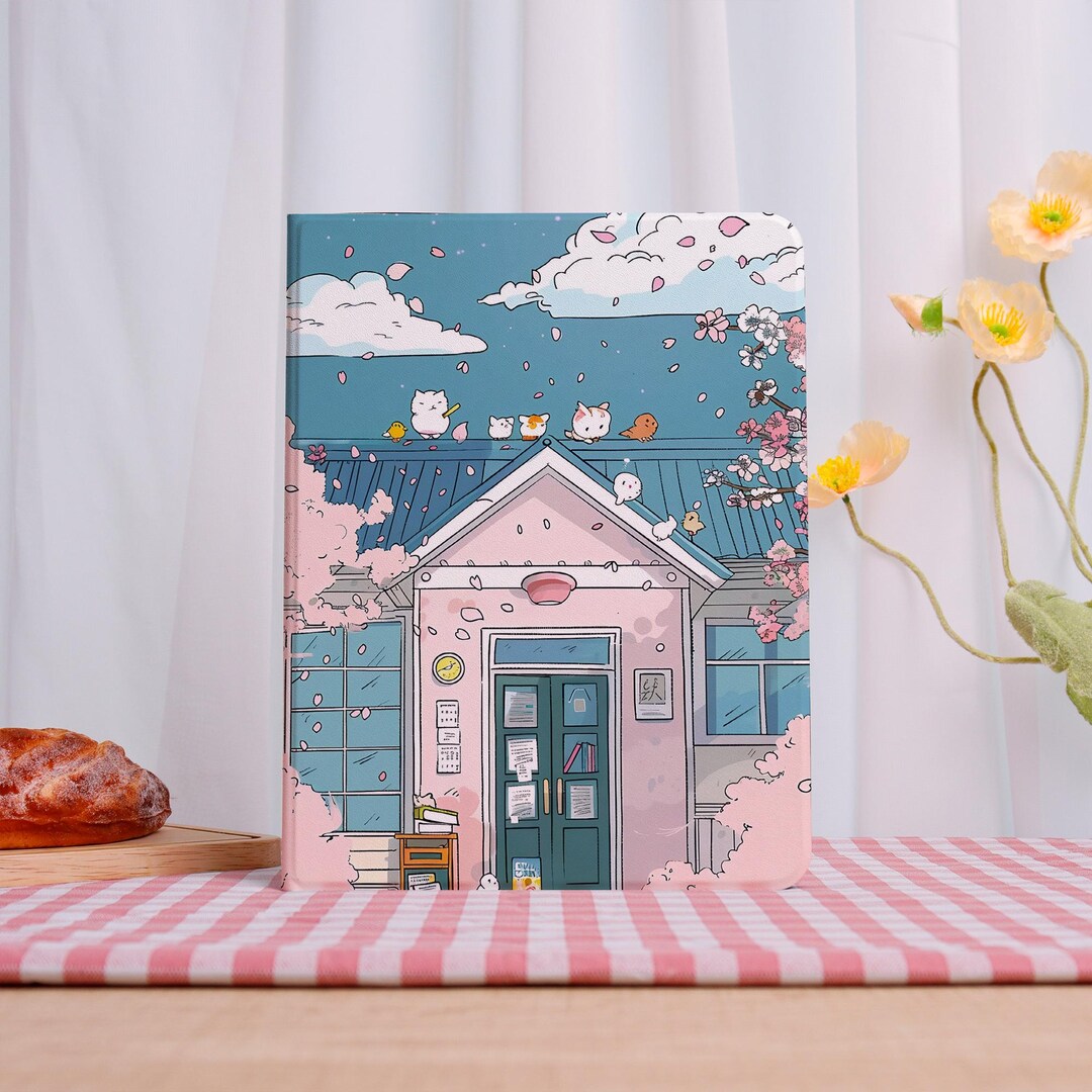 Pink Building & Birds iPad Protective Case With Pen Holder iPad Air ...