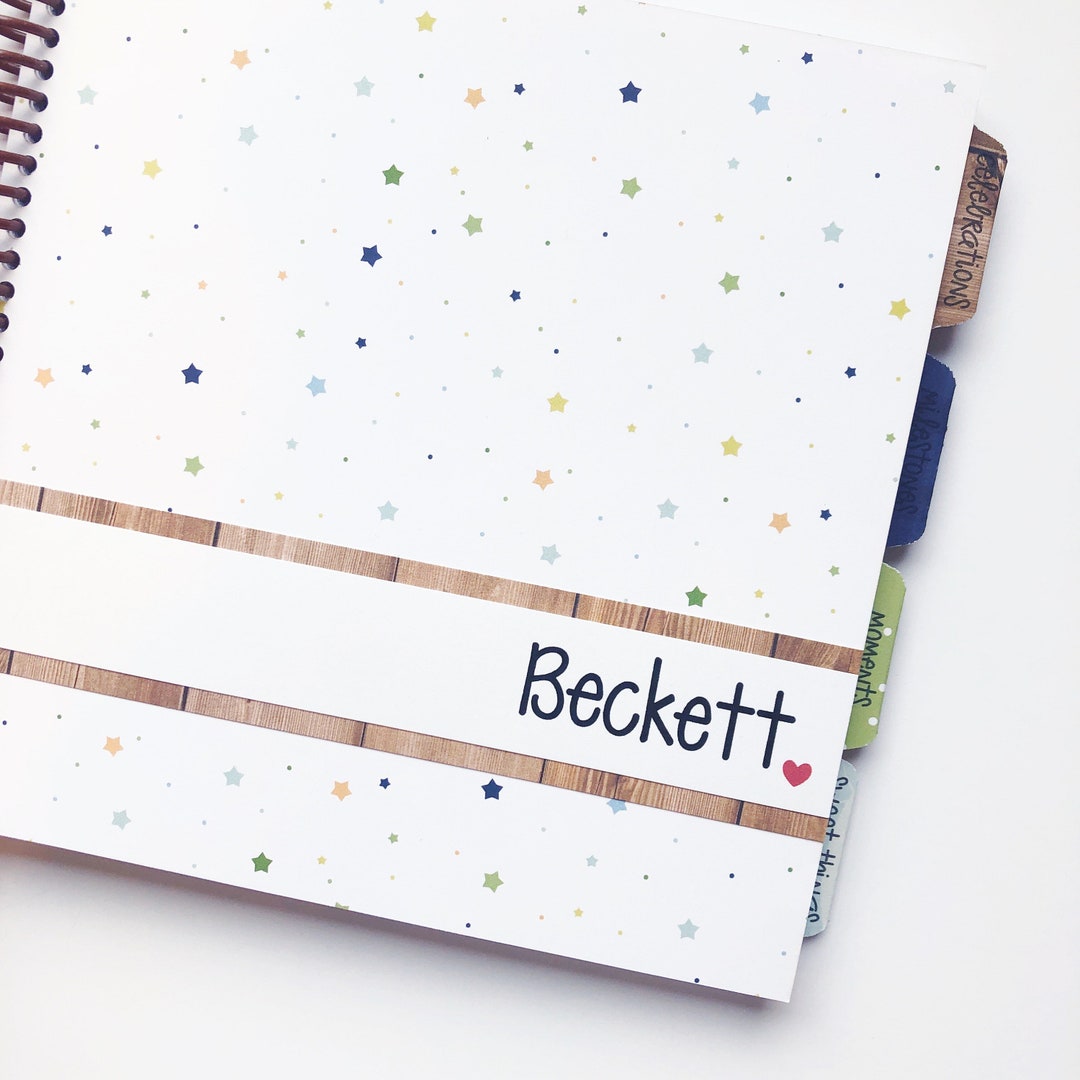 Baby Boy Baby Book With Star Cover | Personalized Baby Book Makes a ...