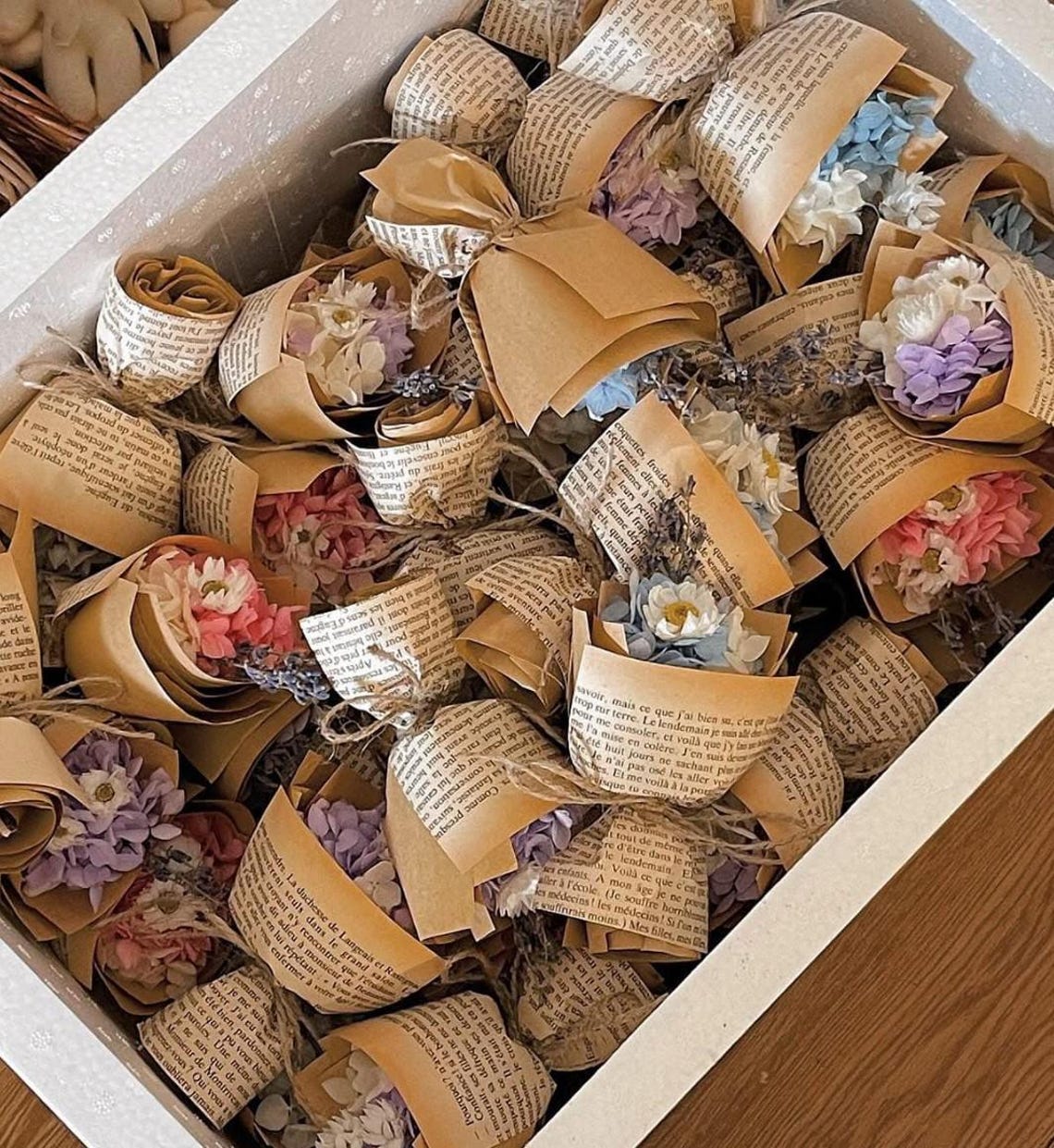 Handmade Paper Flowers Wrapped in Newspaper – a Mother’s Day Gift - Etsy