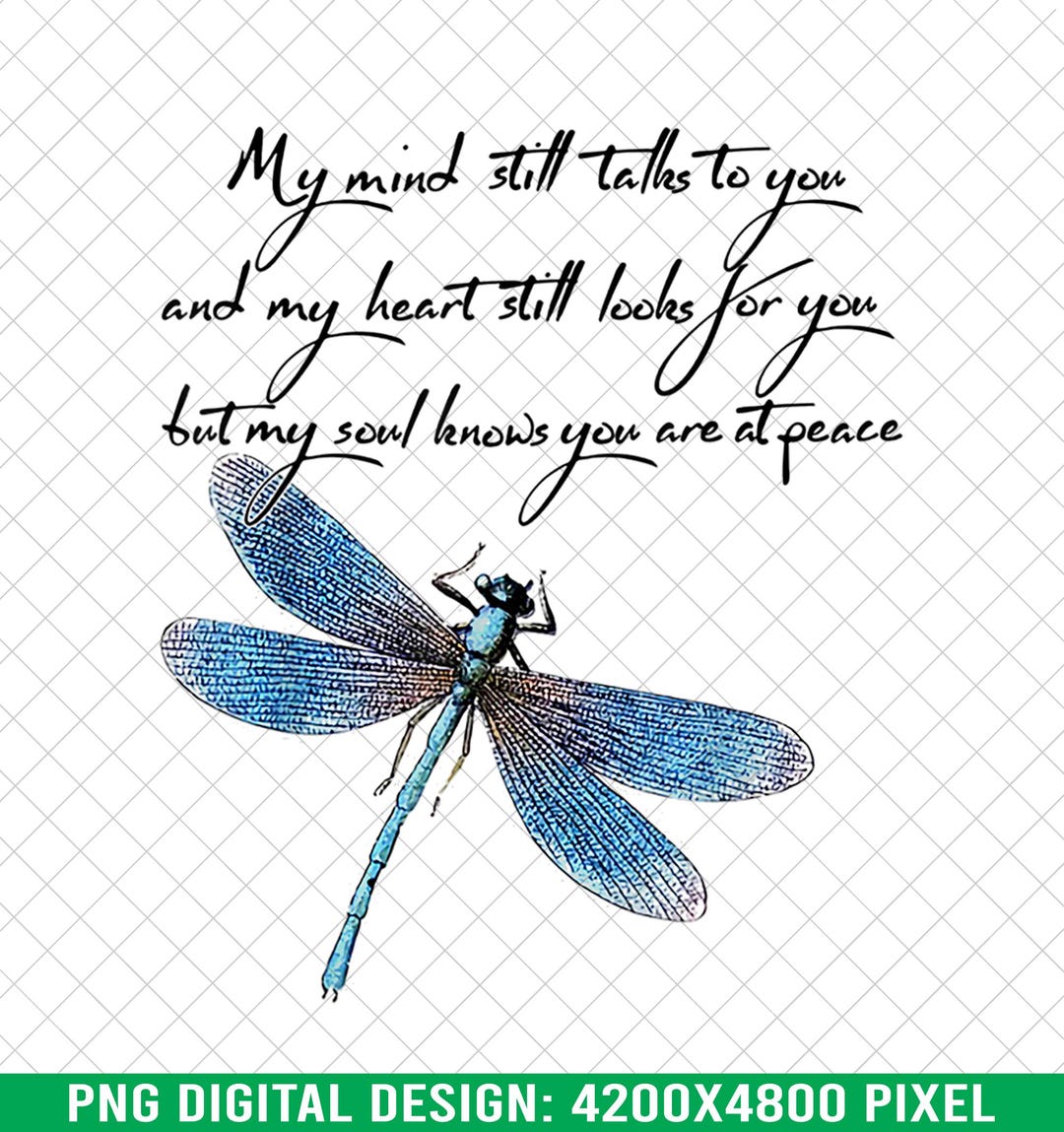 Dragonfly Memorial Quote PNG, in Loving Memory Digital Download, Loss ...