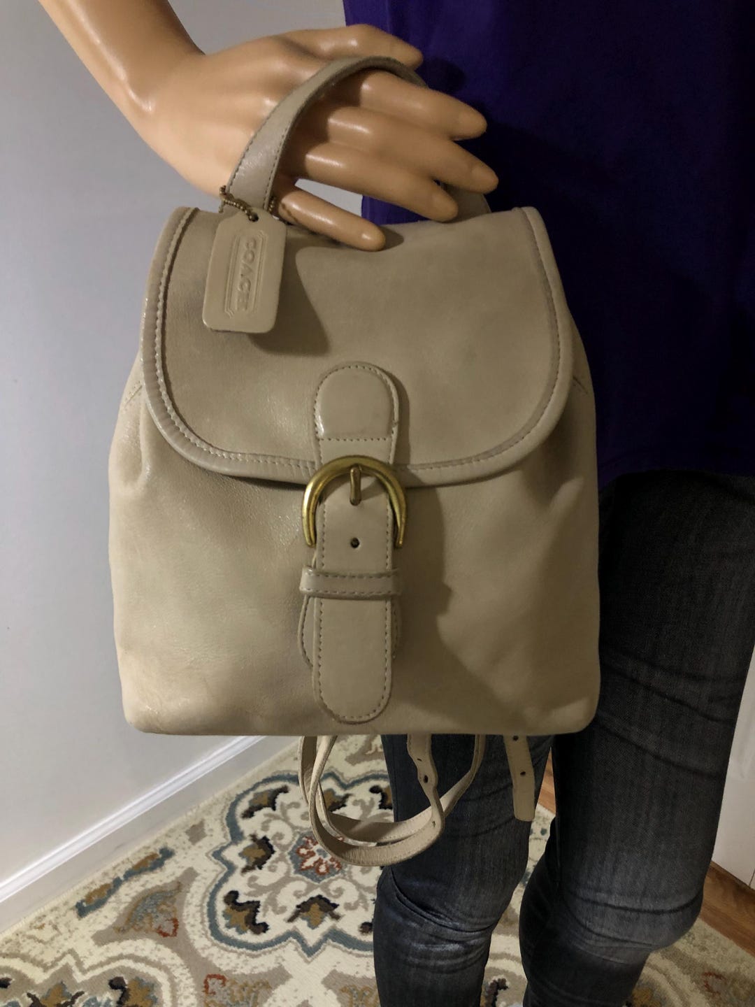 Vintage Coach Gream Leather Mini Bantam Daypack Backpack Style 4152 ...