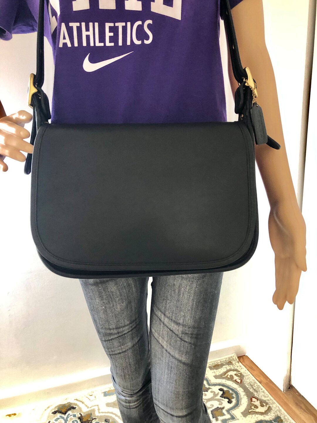 Vintage Coach Black Leather Legacy Flap Cross Body Bag Style-9951 . - Etsy