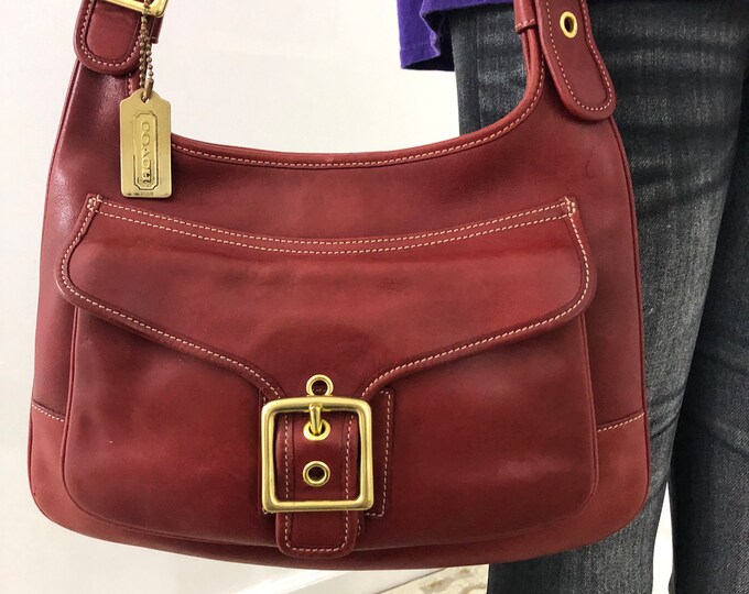 Holiday Sale Vintage Coach Red Leather Sling Saddle Shoulder Handbag ...