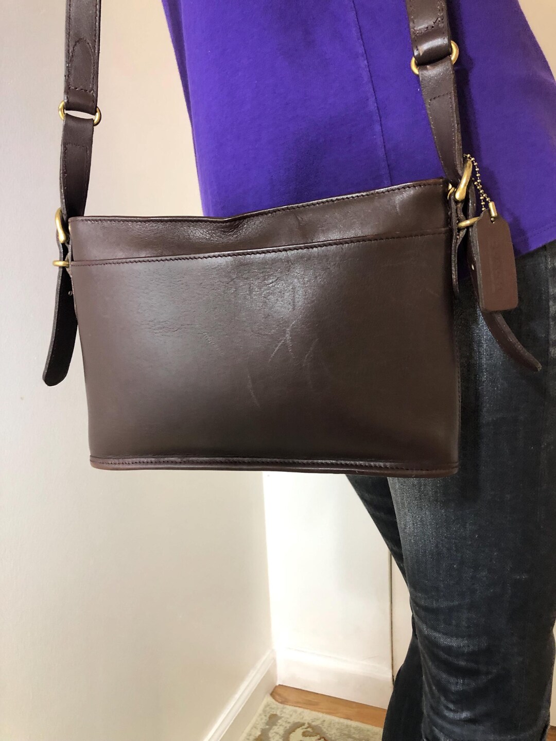 Every Thing Must Go Sale Vintage Coach Dark Broen Leather Equestrian ...