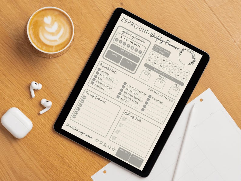 Zepbound Weight Loss Tracker: Weekly GLP-1 Injection Log (digital ...