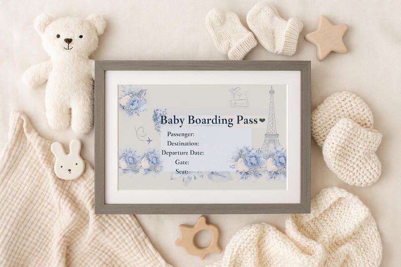 Baby Boarding Pass Invitation, Editable Travel Theme Baby Shower ...