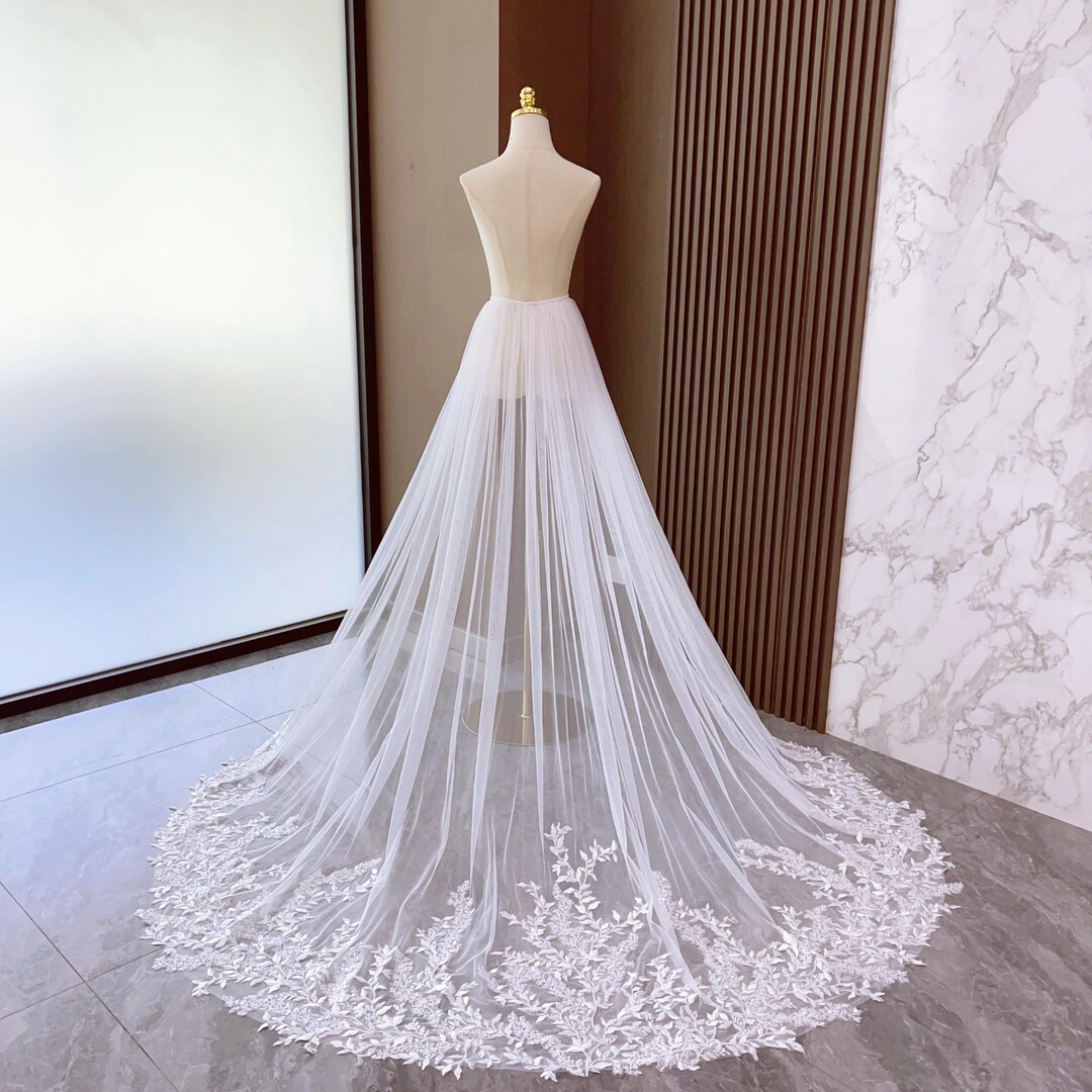 Beaded Lace Detachable Train for Bride,separate Wedding Dress Train ...