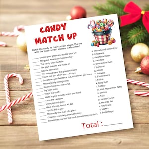 Candy Match up Game, Christmas Party Game, Christmas Games for Kids ...