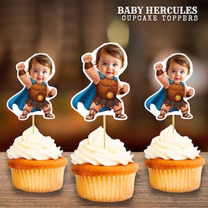 Baby Hercules Personalized Face Cupcake Toppers, First Birthday - Etsy