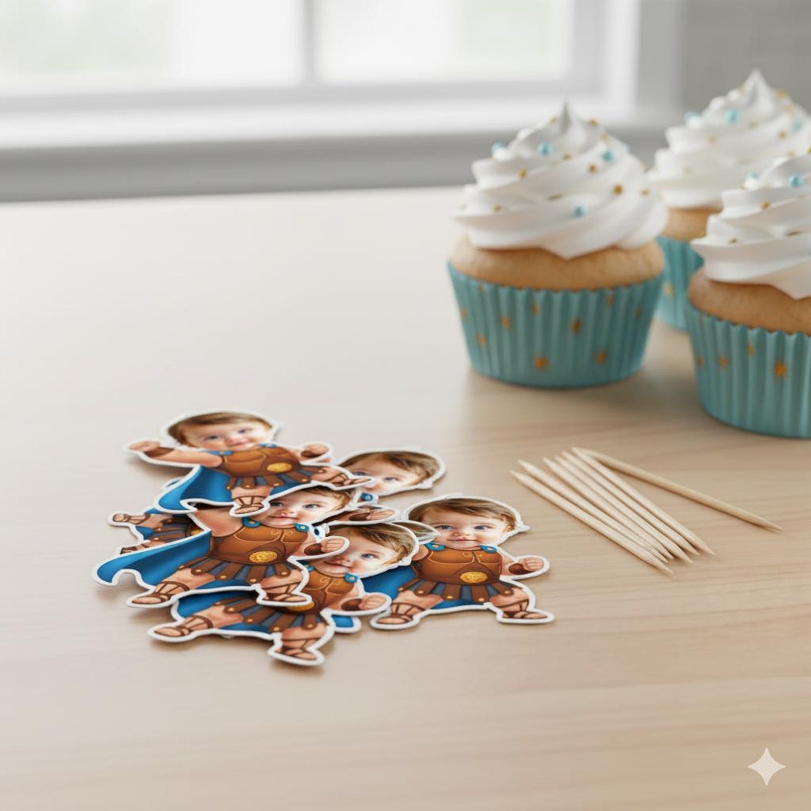 Baby Hercules Personalized Face Cupcake Toppers, First Birthday - Etsy