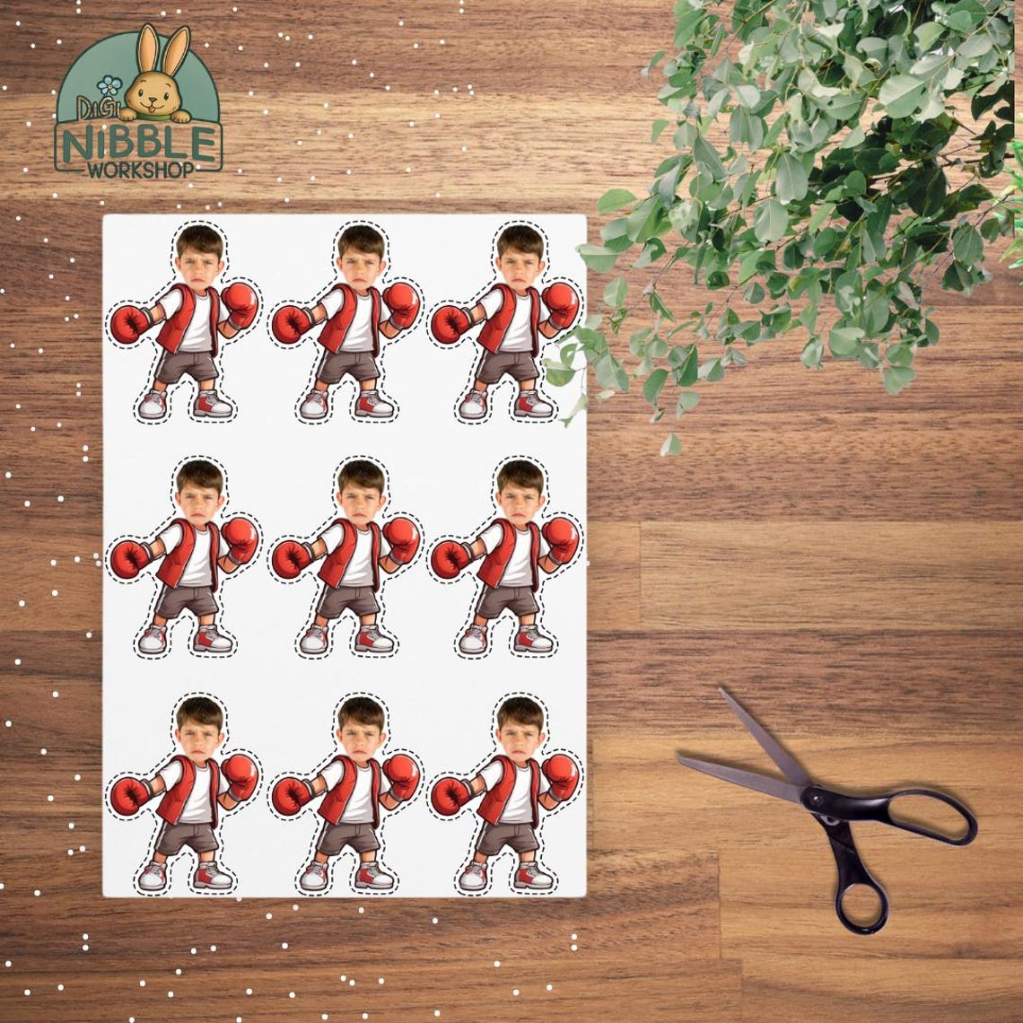 Boxing Birthday Cupcake Toppers – Custom Face Sports Party Decor ...