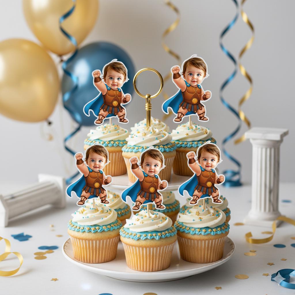Baby Hercules Personalized Face Cupcake Toppers, First Birthday - Etsy
