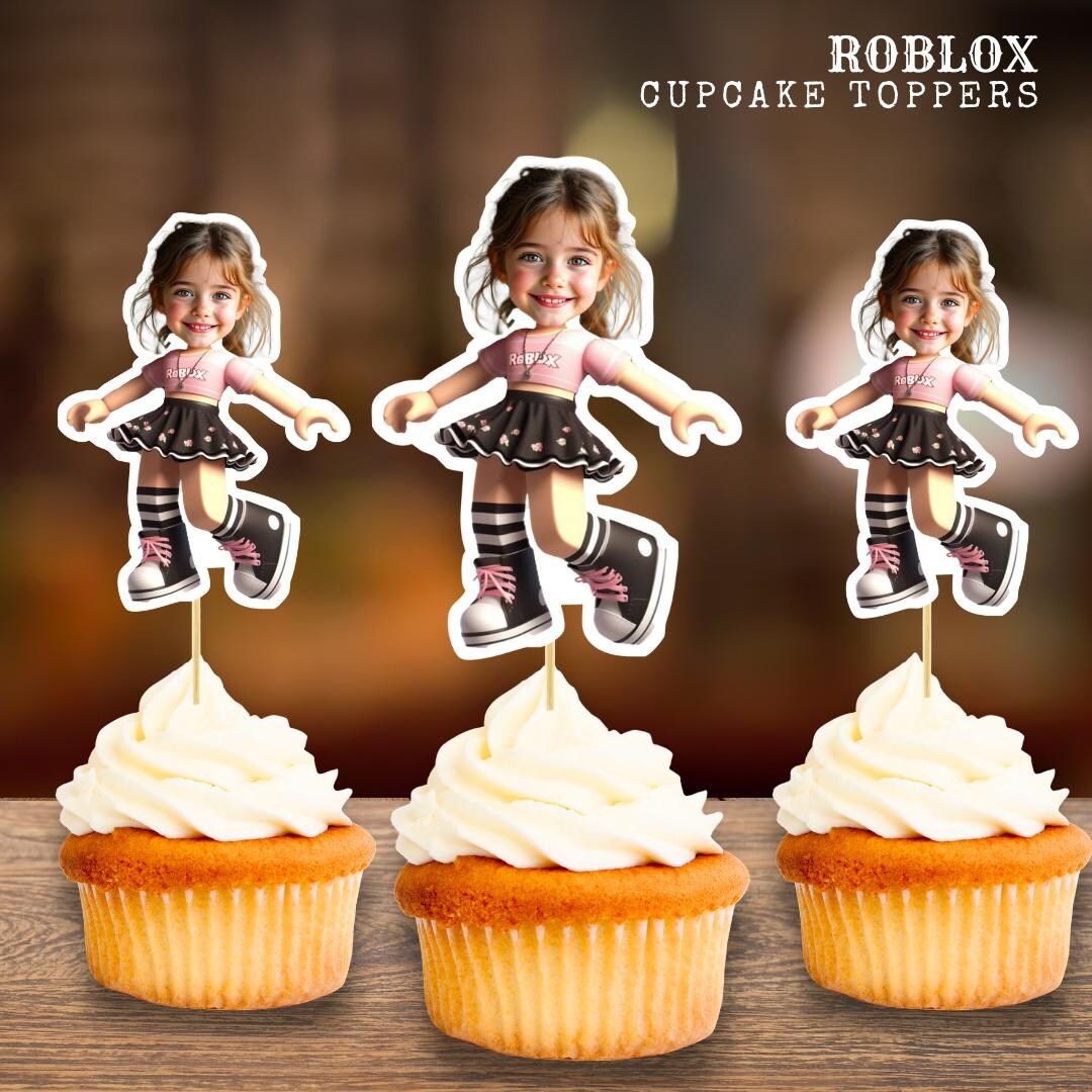 Gamer Girl Avatar Party Cupcake Toppers | Pixel Game Birthday ...