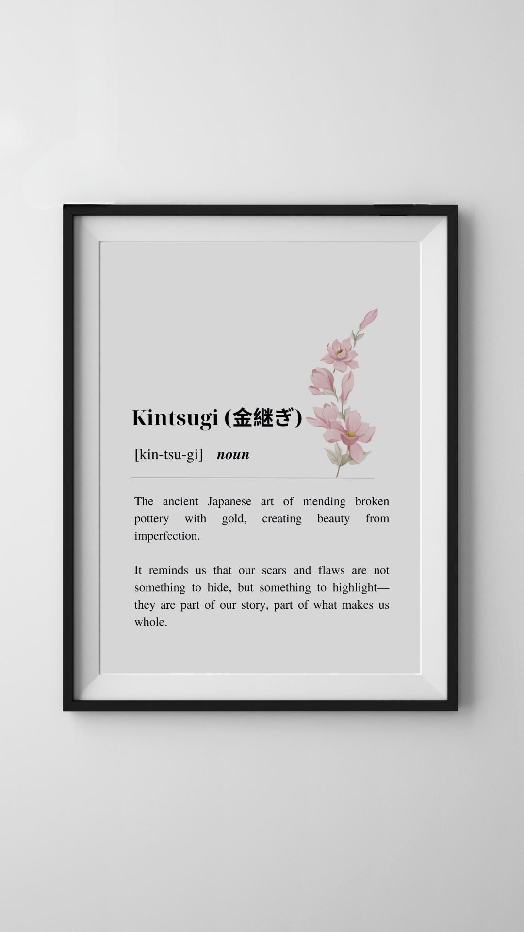 Kintsugi Japanese Definition Wall Art – Aesthetic Dictionary Print ...