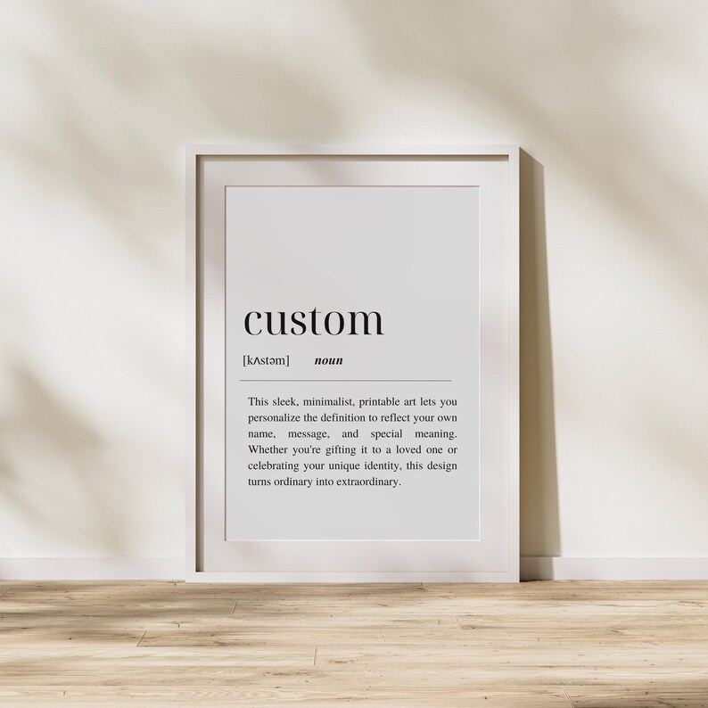 Editable Custom Definition Print | Personalized Dictionary Quote Wall ...