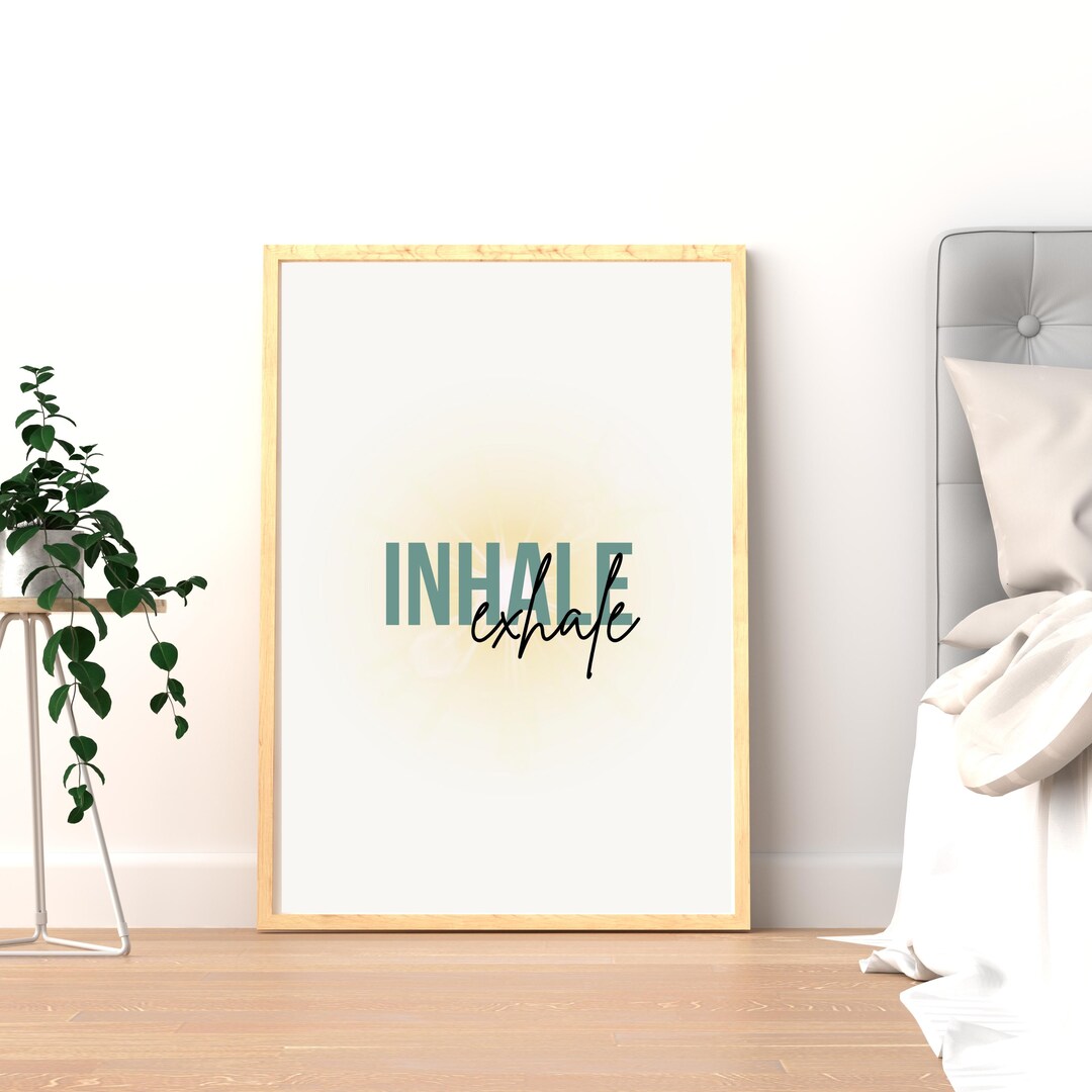 Inhale Exhale Poster, Breathwork, Spiritual Home Decor, Mindful Calming ...