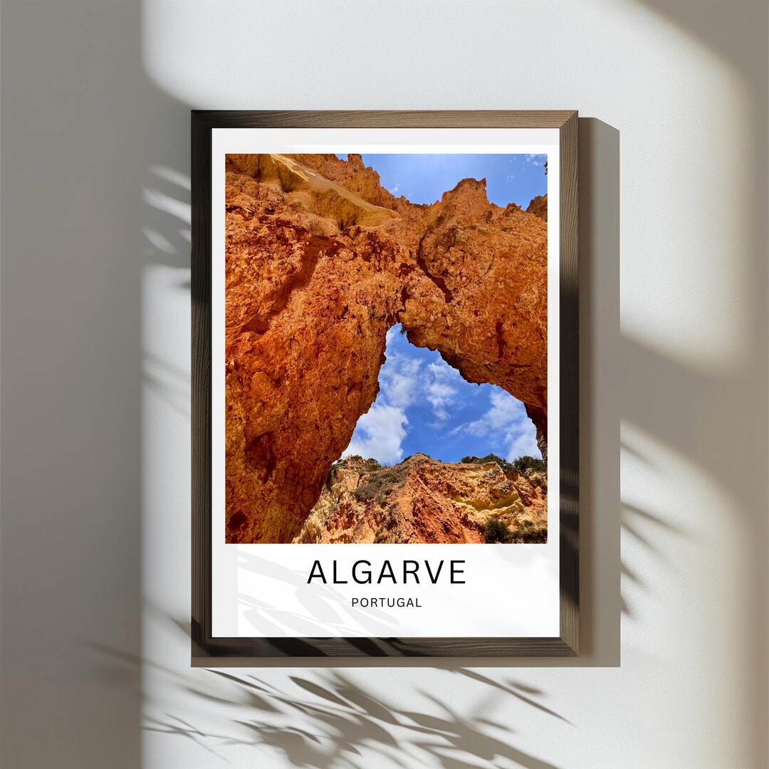 Algarve Coast Travel Poster, Portugal Roadtrip, Retro Polaroid, Nature ...