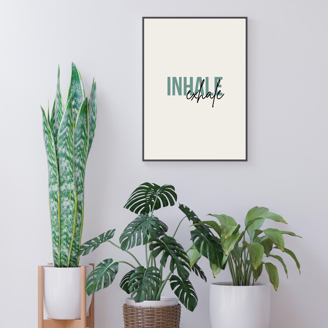 Inhale Exhale Poster, Breathwork Meditation Room Print, Spiritual Home ...