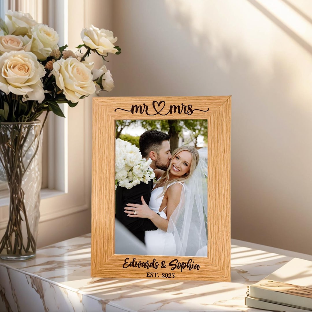 Personalized Wedding Frame,photo Frame Engagement Gift,custom Picture ...