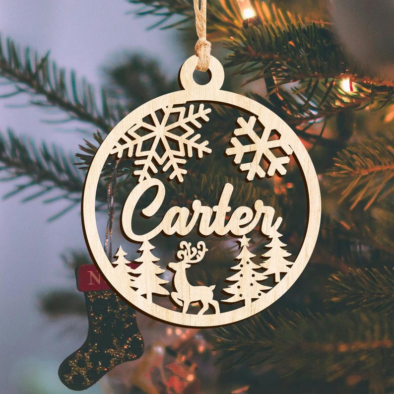 Personalized Christmas Ornaments With Name,custom Wooden Christmas Tree ...