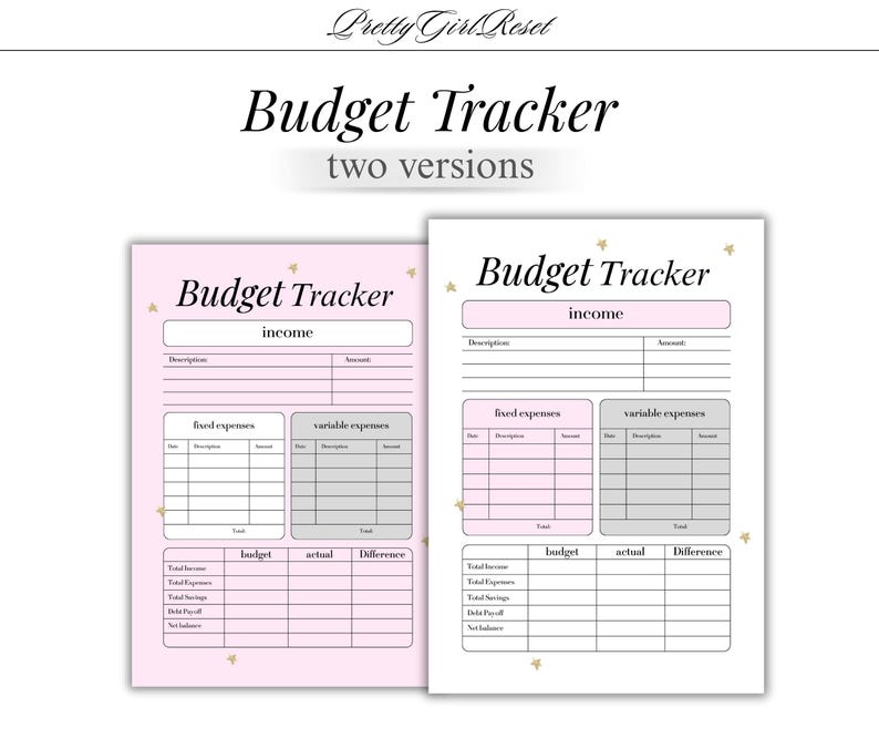 Aesthetic Printable Budget Tracker, Budget Planner PDF, Expense Tracker ...