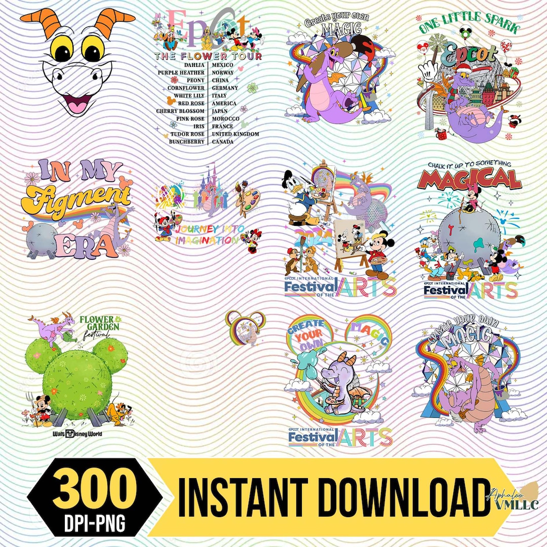 Epcot Festival of the Arts Purple Dragon Bundle Png, One Little Spark ...