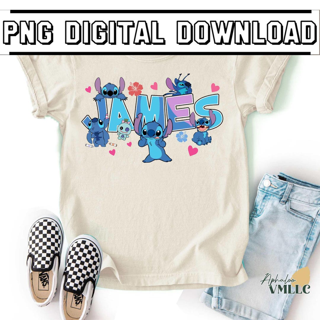 Stitch Custom Name Png Design Download, Stitch Birthday Party, Stitch ...