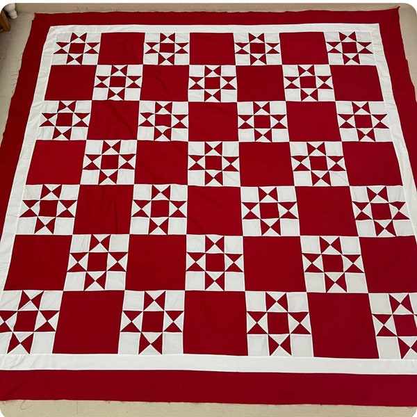 Red and White Quilt - Etsy