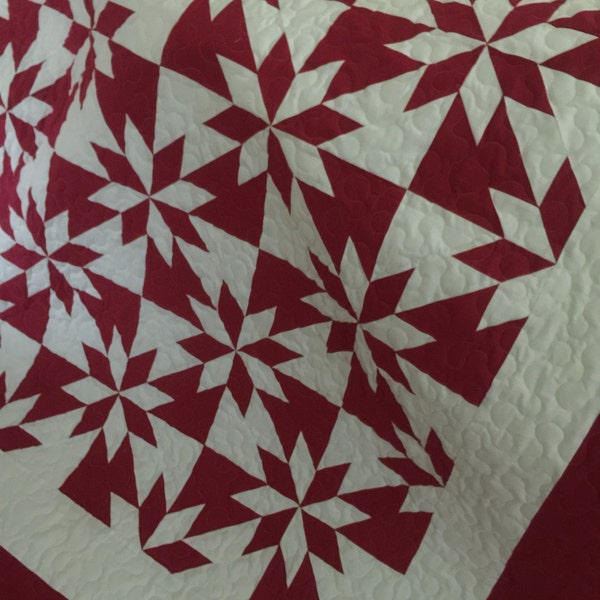 Red and White Quilt - Etsy