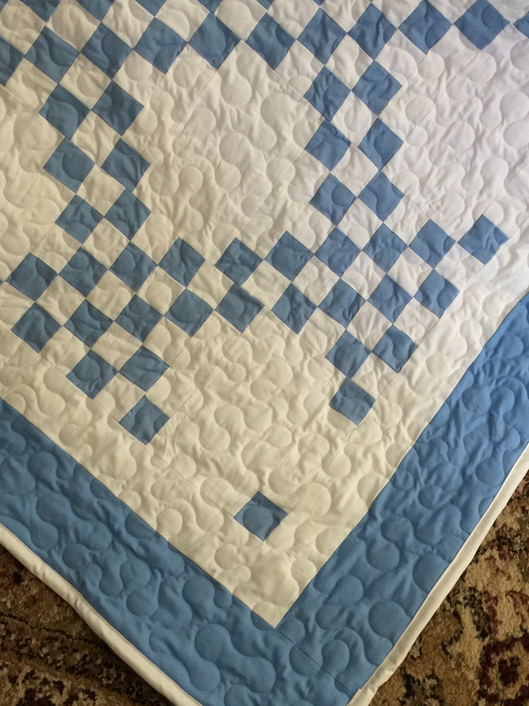 Quilt Twin Candy Blue Double Irish Chain Made to Order - Etsy